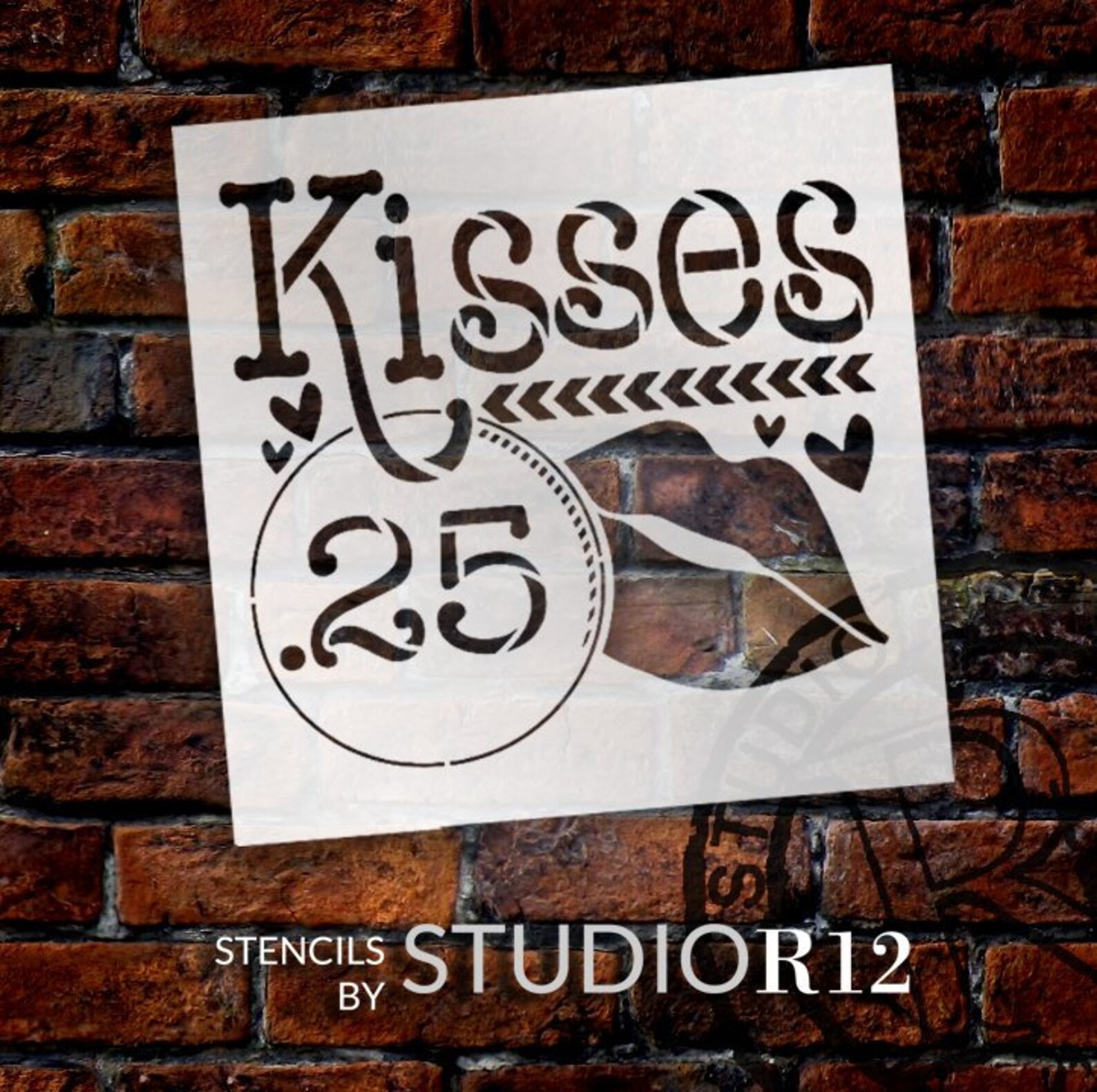 Kisses 25 Cents Stencil With Lips by Studior12 DIY Simple - Etsy
