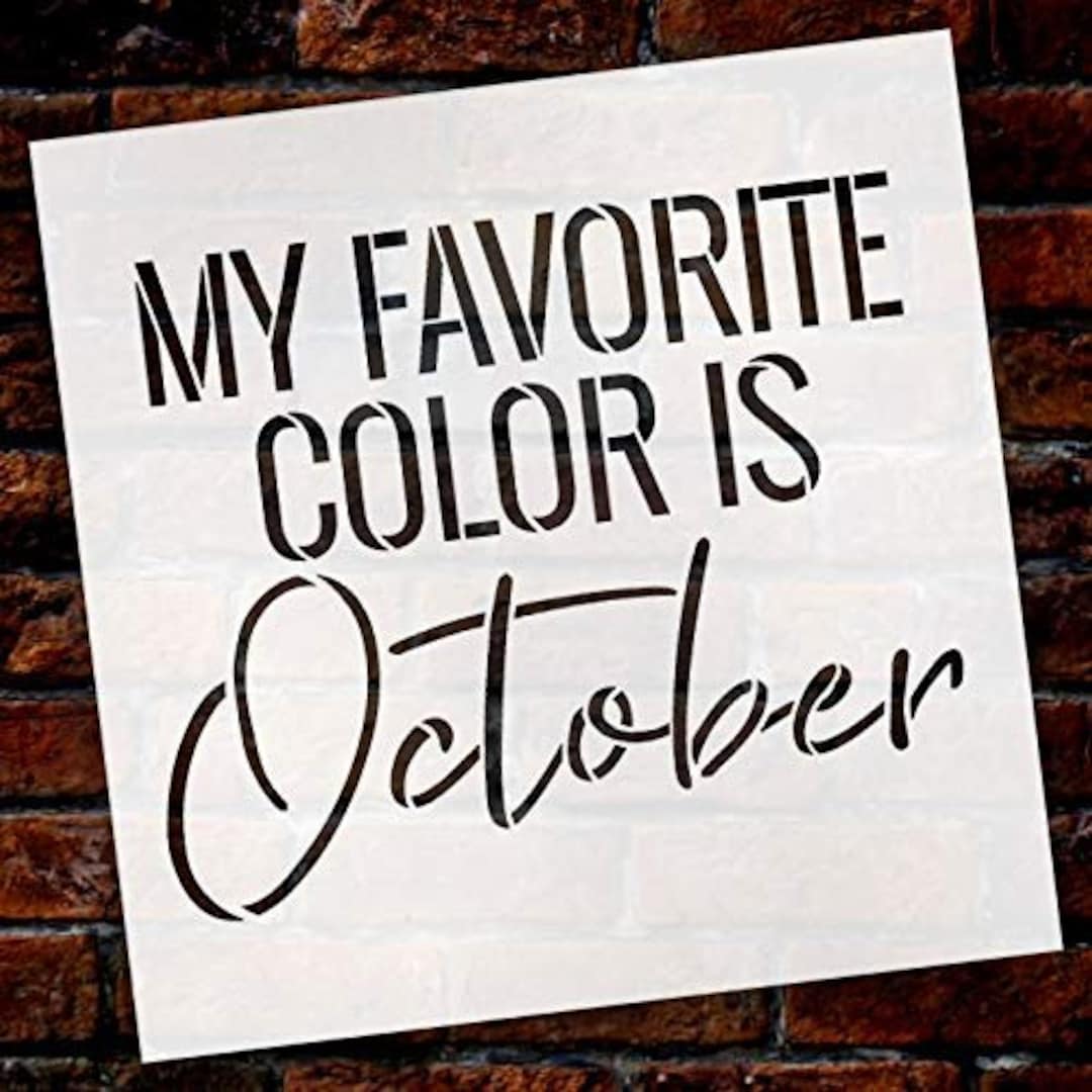 My Favorite Color is October Fall Word Stencil by Studior12 - Etsy