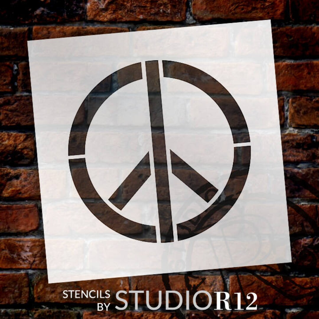 Peace Sign Art Stencil Select Size STCL1260 by Studior12 - Etsy