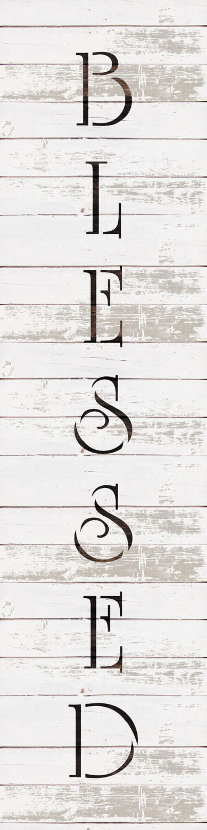 Blessed Vertical Country Elegant Word Stencil Select - Etsy