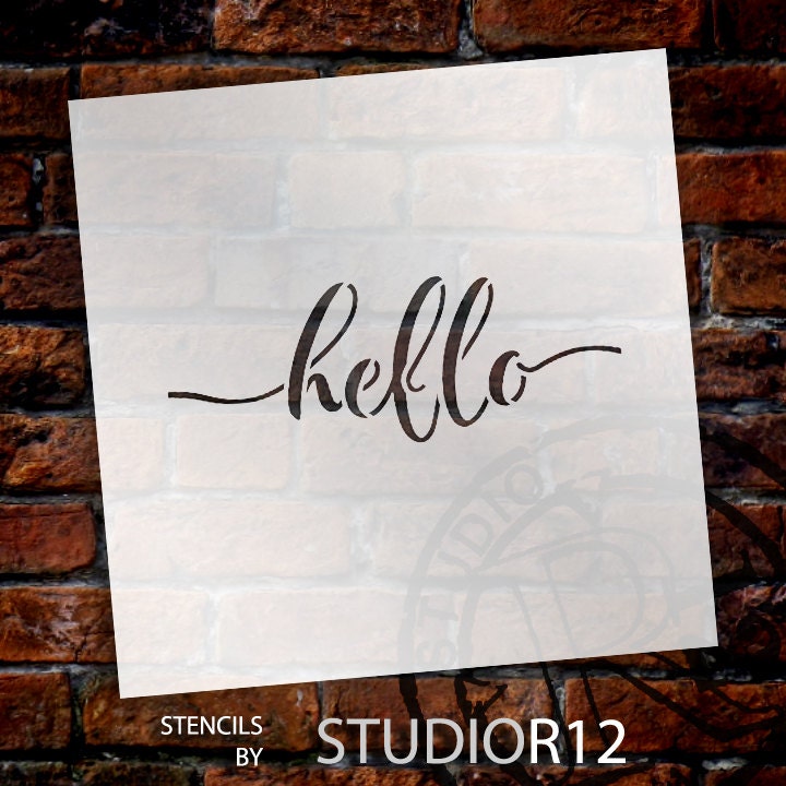 Hello Hand-written Script Word Stencil Select Size by - Etsy Canada