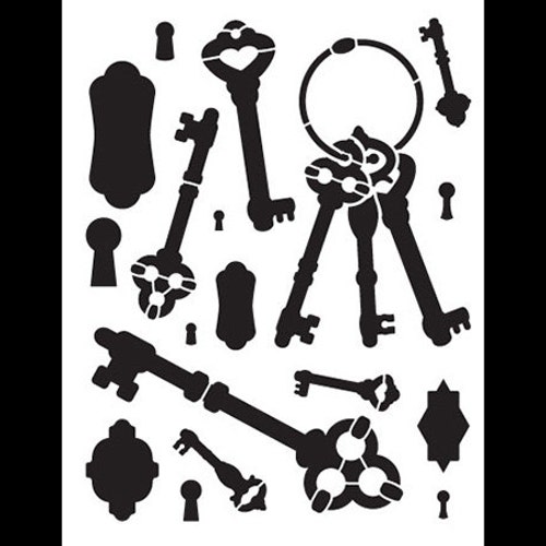 Fancy Key Bits Stencil 8 1/2 X 11stcl369 by - Etsy