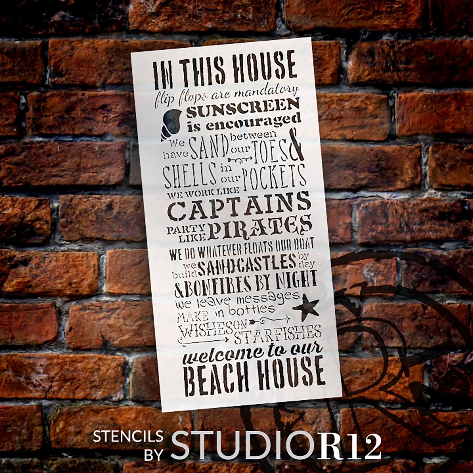 Welcome to Our Beach House Word Art Stencil 10 X | Etsy