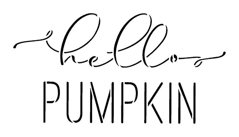 Hello Pumpkin Cursive Stencil by Studior12 DIY Autumn Fall - Etsy