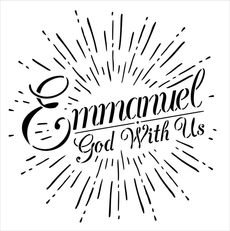 Emmanuel God With Us Stencil by Studior12 Christmas & | Etsy