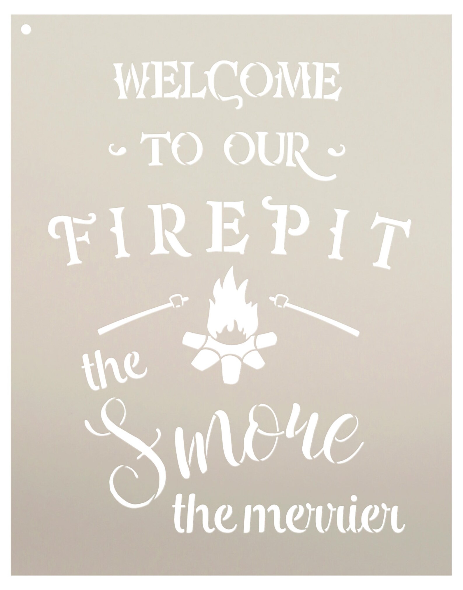 Welcome to Our Firepit Stencil the Smore the Merrier by - Etsy