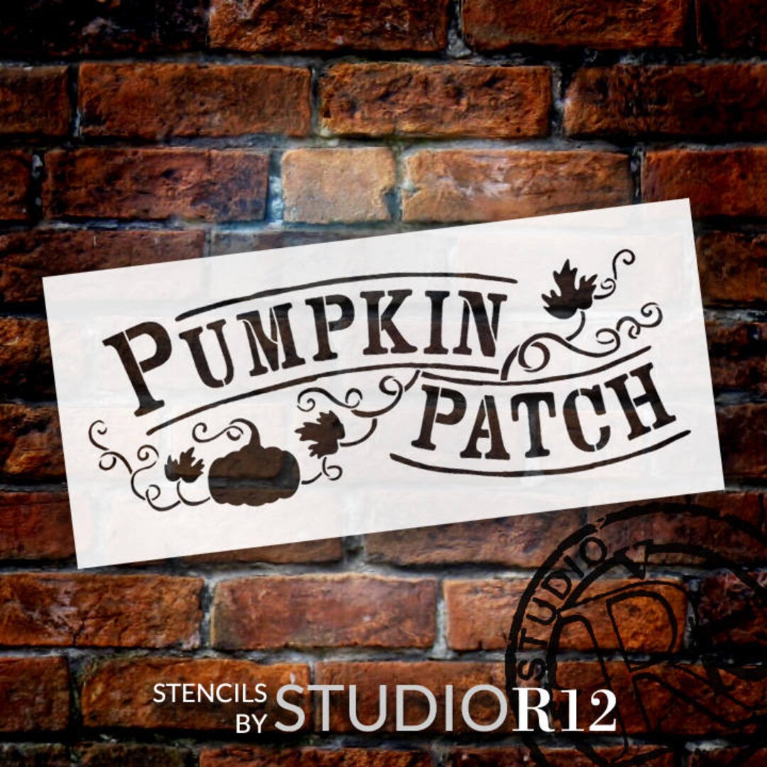 Pumpkin Patch Hand-drawn Vines Word Art Stencil STCL1454 - Etsy