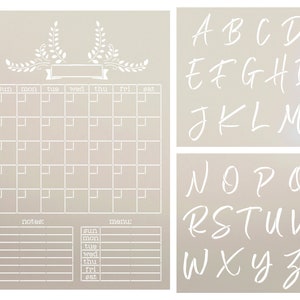 Farmhouse Chalkboard Calendar Monogram 3-part Stencil Set by Studior12 ...