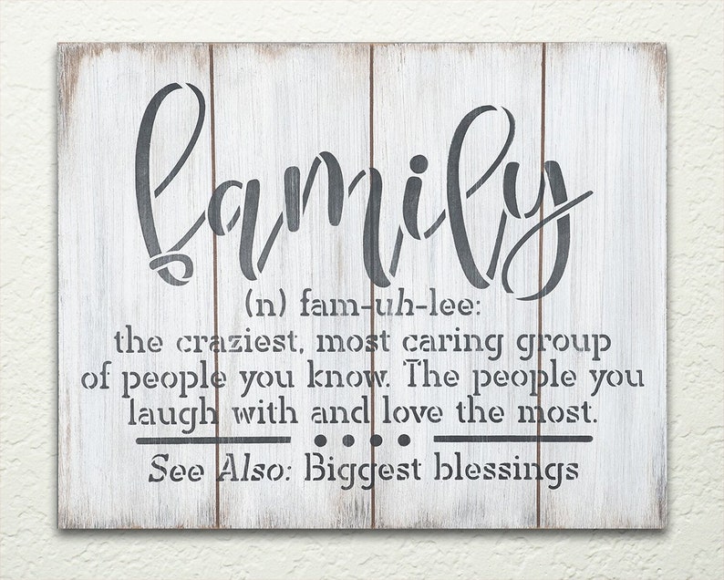 Family Definition Stencil by Studior12 Craft DIY Love Laugh | Etsy