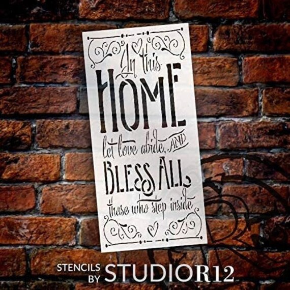 In This Home Love Abide Bless All Stencil by Studior12 | Etsy