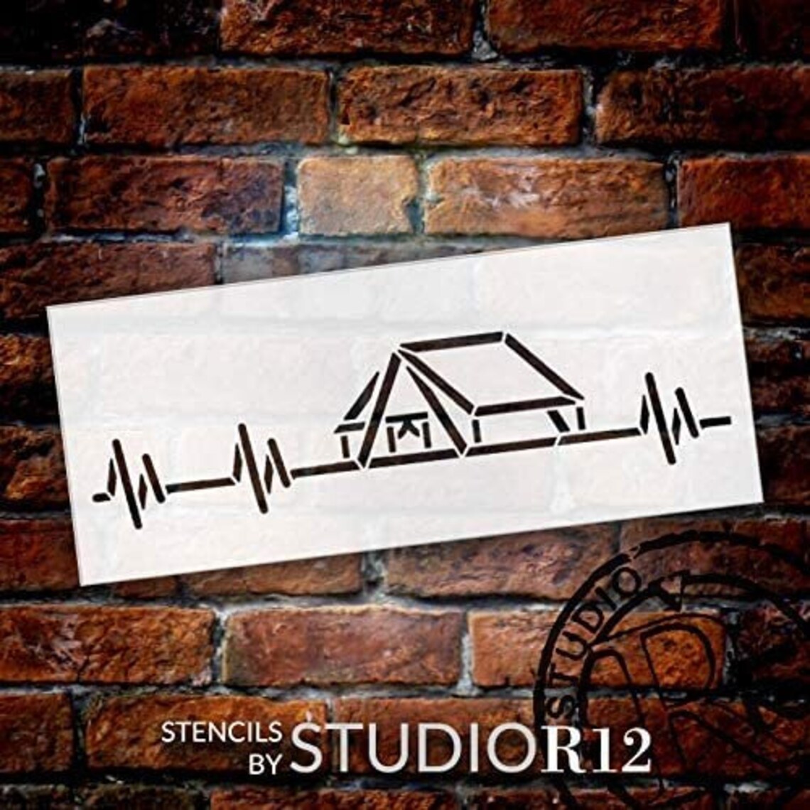 Camping Heartbeat Pulse Stencil by Studior12 DIY Tent - Etsy
