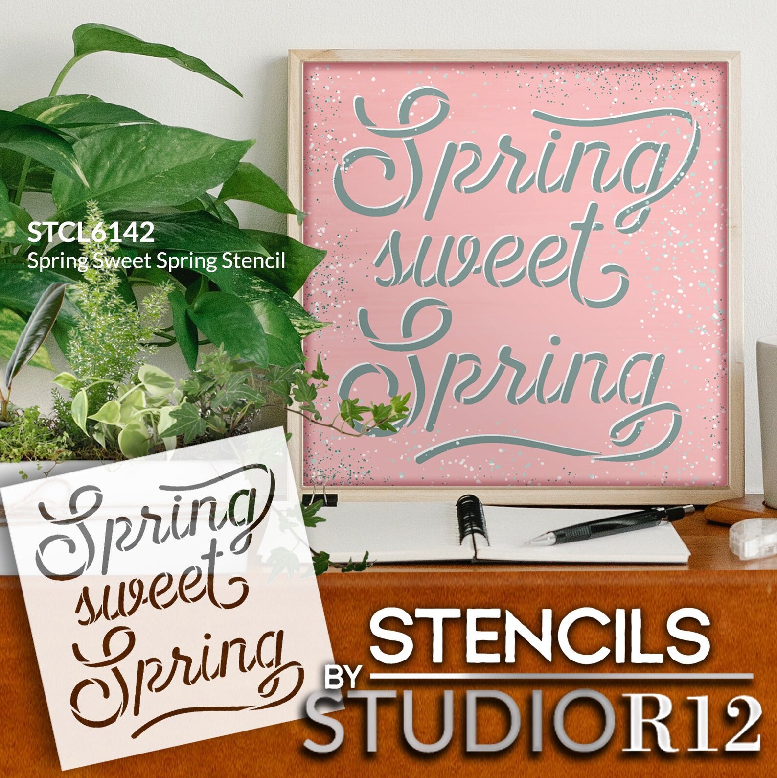 Spring Sweet Spring Stencil by Studior12 Craft DIY Spring | Etsy