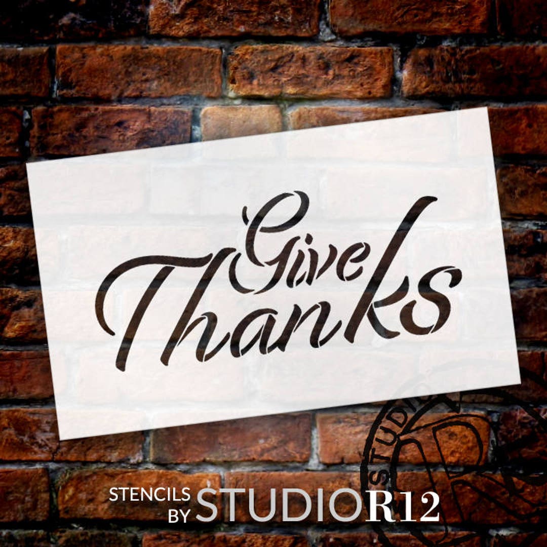 Give Thanks Festive Word Stencil Select Size STCL2103 by Studior12 - Etsy