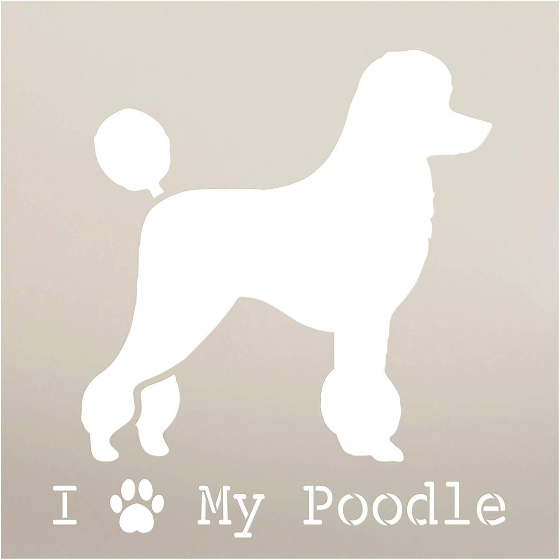 I Heart My Poodle With Paw Print Stencil by Studior12 - Etsy