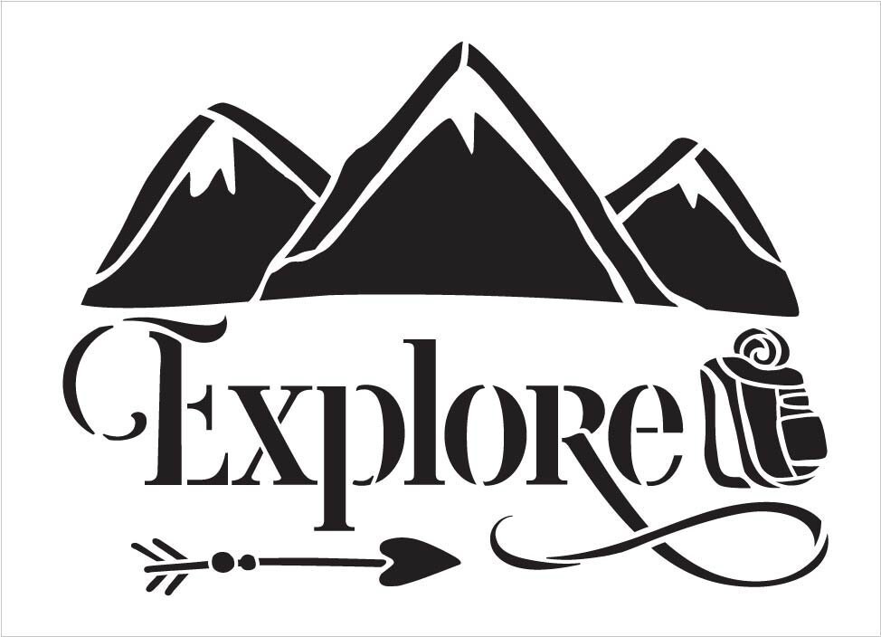 Explore Stencil With Mountain by Studior12 DIY Cabin Outdoor | Etsy