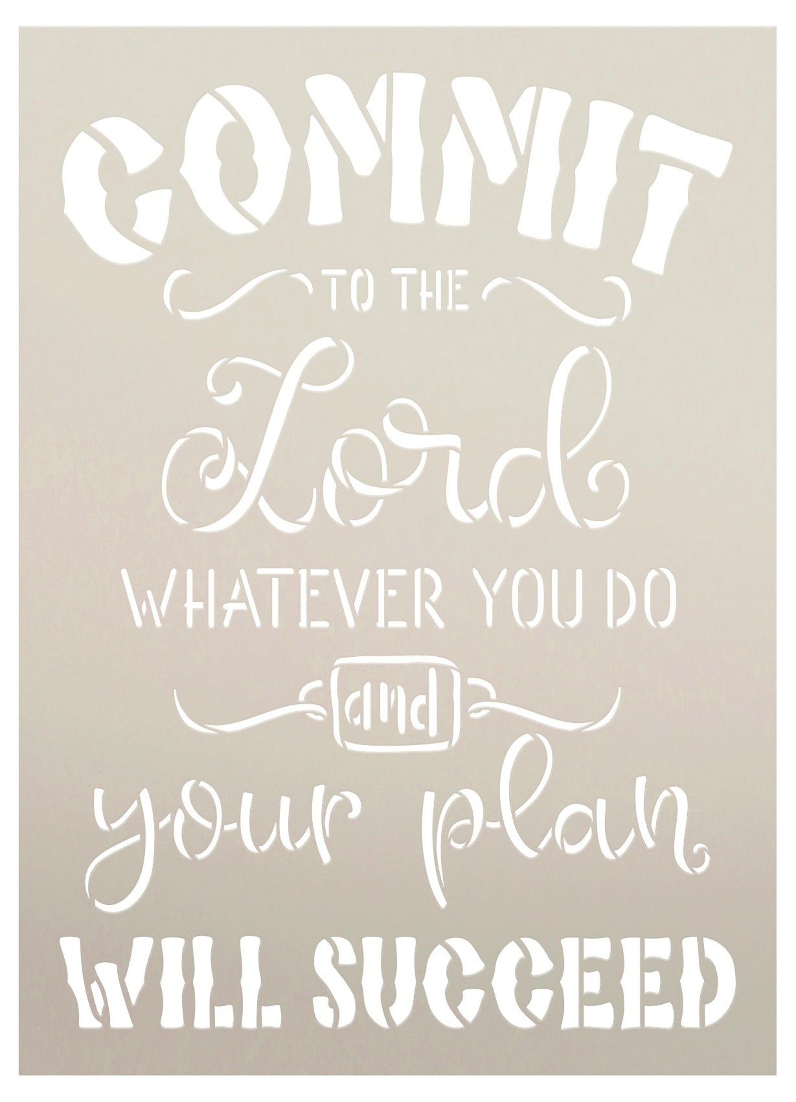 Commit to the Lord & Your Plan Will Succeed Stencil by - Etsy