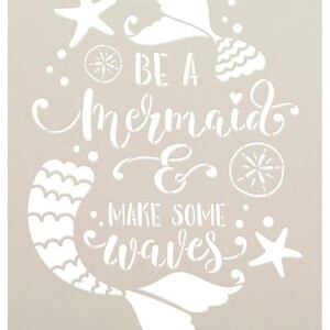 Be A Mermaid Stencil by Studior12 Make Some Waves DIY Girl - Etsy