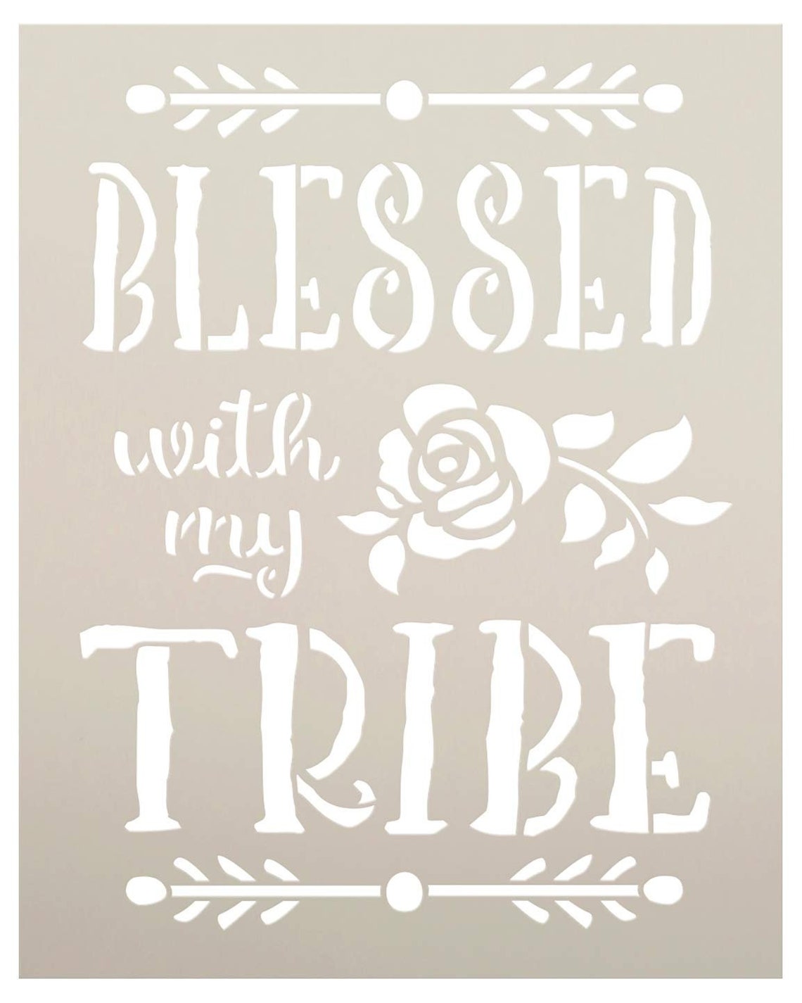 Blessed With My Tribe Stencil by Studior12 DIY Tribal Family - Etsy