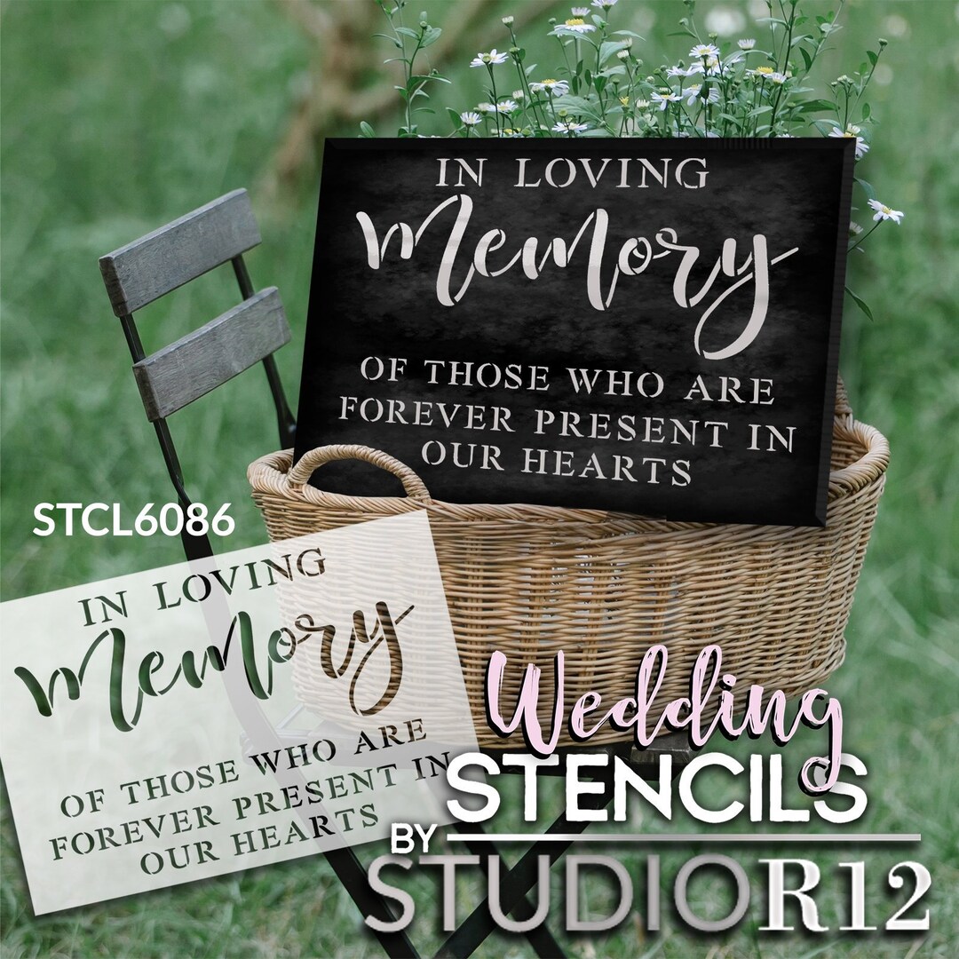 In Loving Memory Stencil by Studior12 Craft DIY Wedding Decor Paint ...