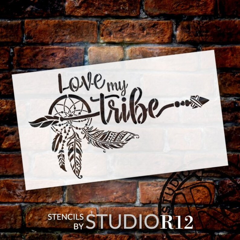 Love My Tribe Stencil by StudioR12 DIY Boho Bohemian Dream | Etsy
