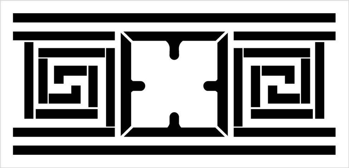 Meander Floral Square Pattern Stencil by Studior12 DIY Greek - Etsy