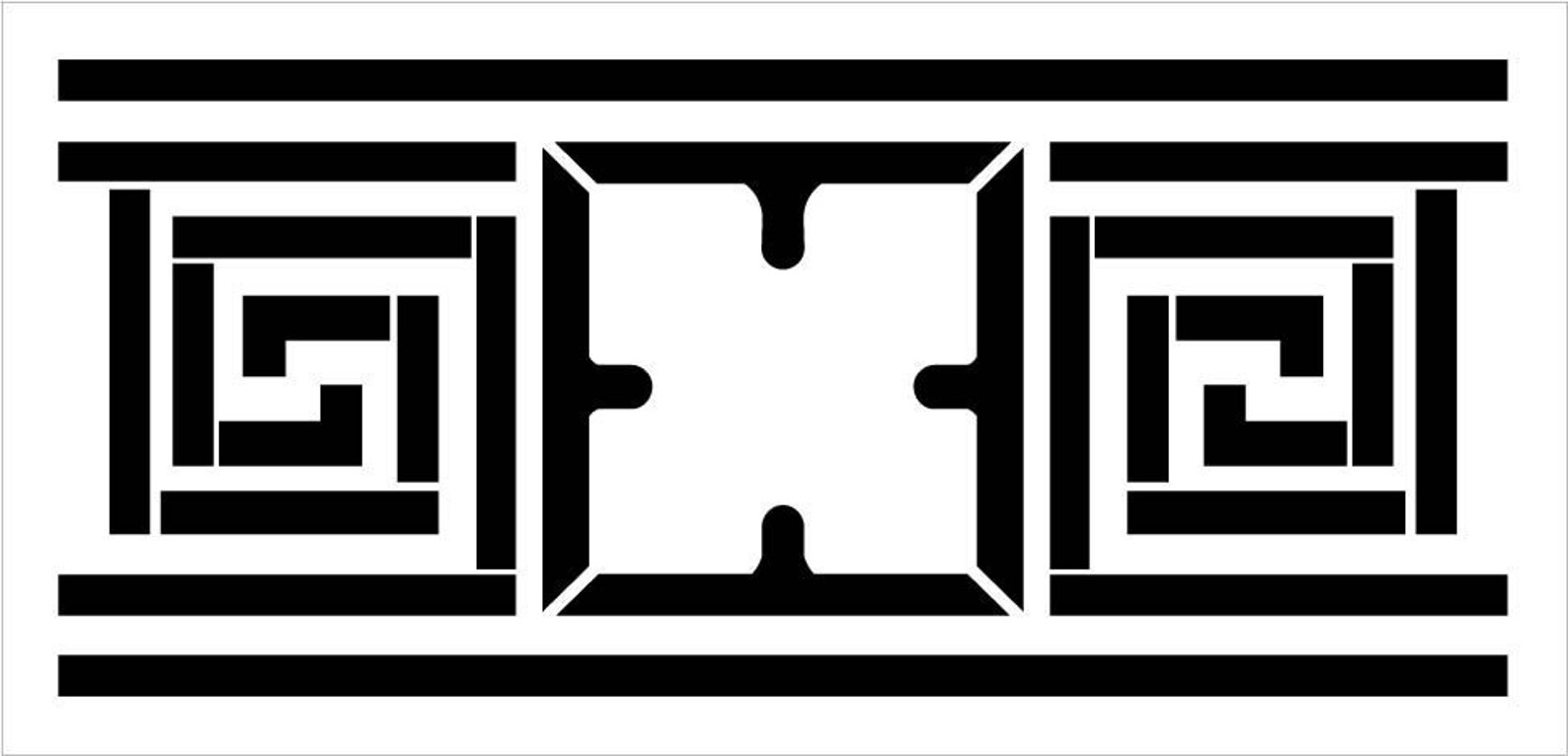 Meander Floral Square Pattern Stencil by Studior12 DIY Greek - Etsy