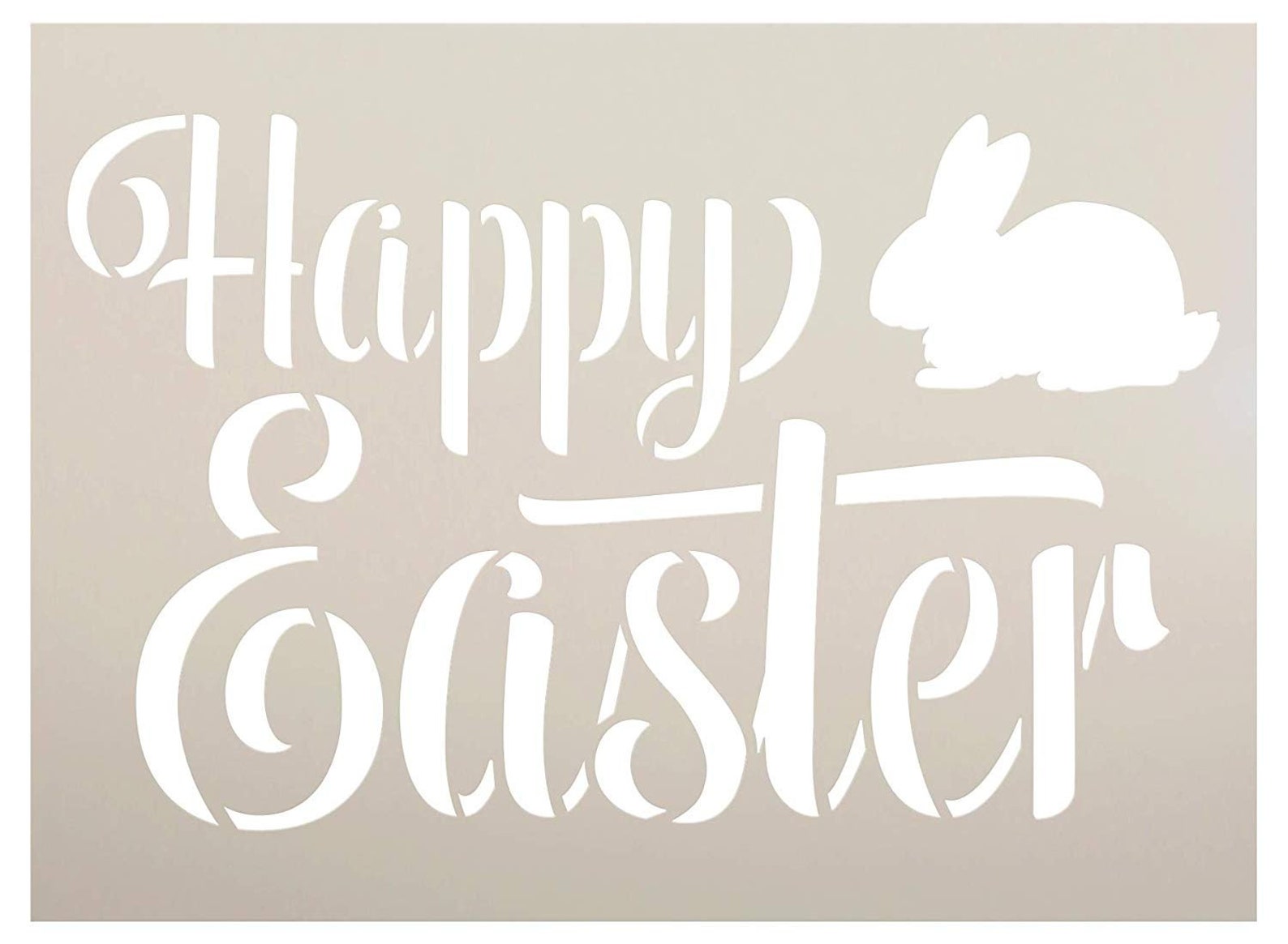 Happy Easter Stencil With Bunny by Studior12 DIY Christian - Etsy