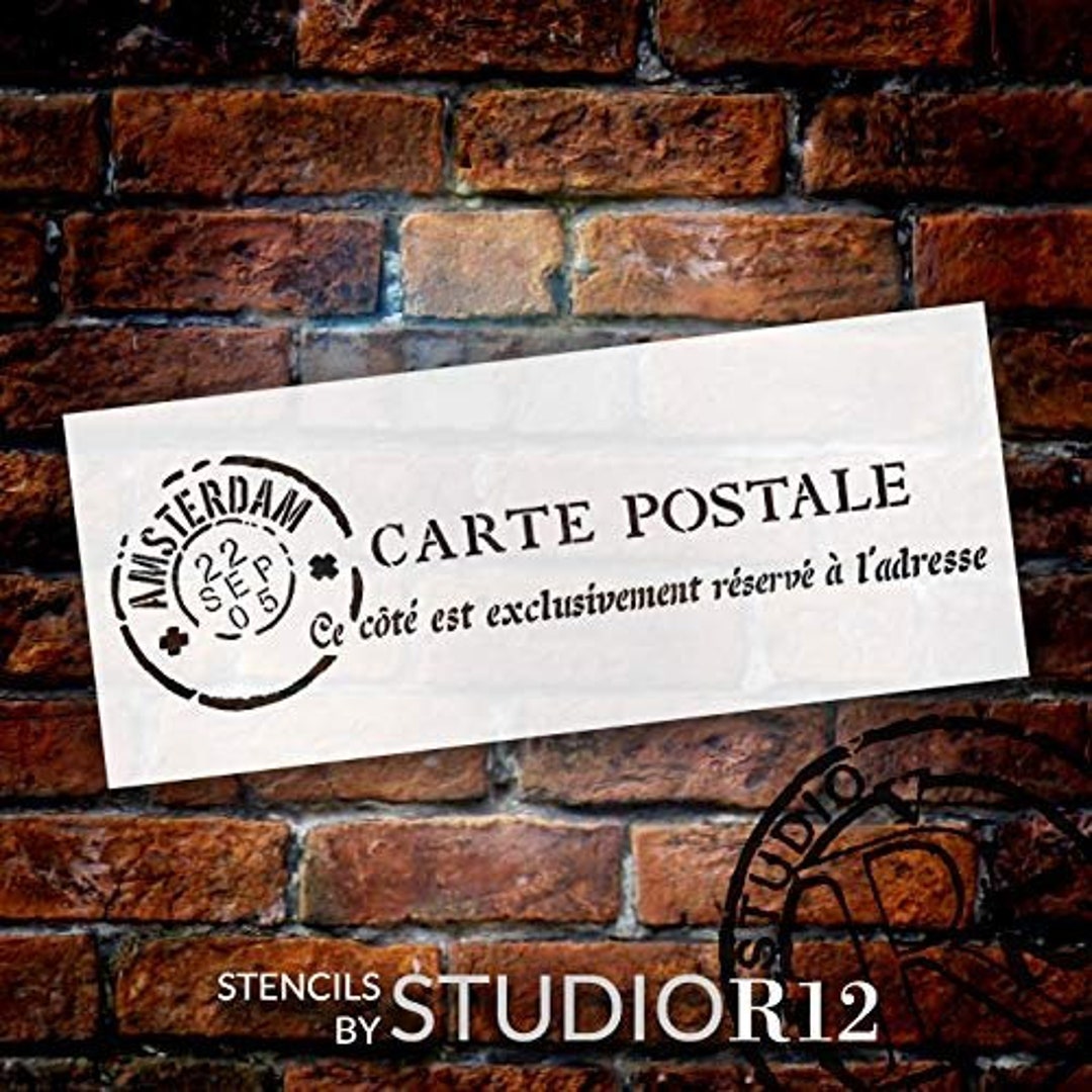 Vintage French Postcard Stencil by Studior12 DIY Mail Ephemera Home ...