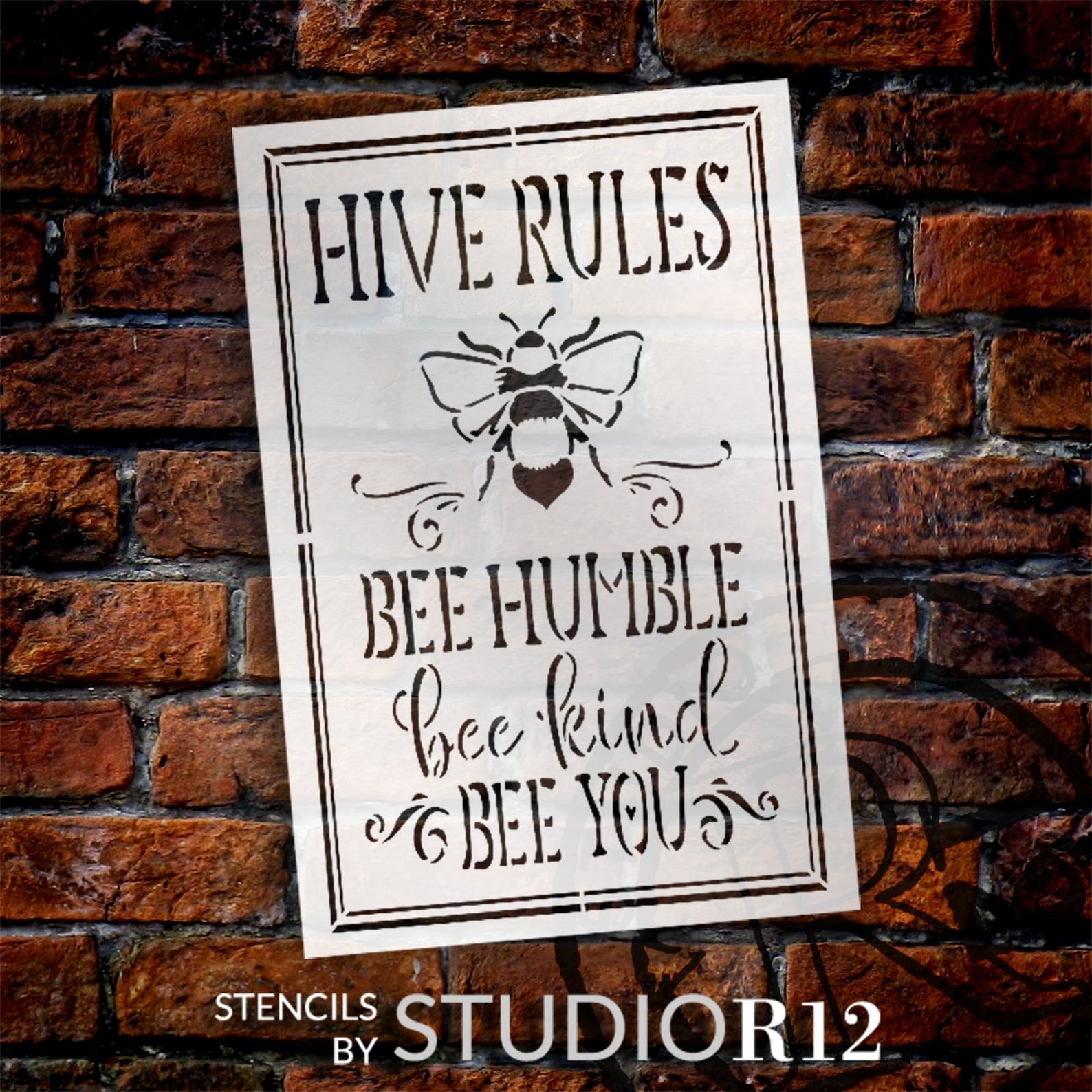 Hive Rules Stencil by Studior12 Craft DIY Inspirational Home - Etsy