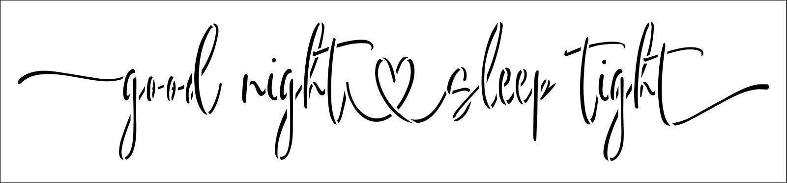 Good Night Sleep Tight Script Stencil With Heart by Studior12 - Etsy Canada