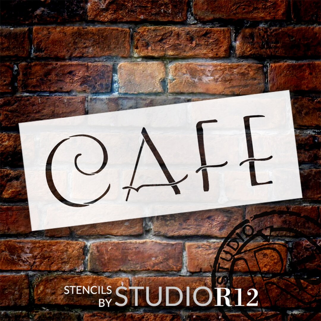 Cafe Word Art Stencil Art Deco Select Size SKU:STCL819 - Etsy