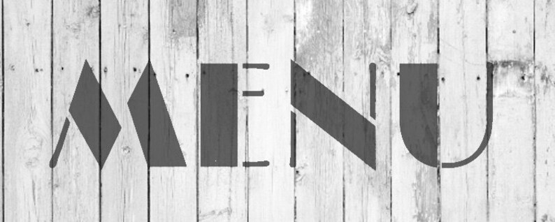 Menu Chunky Marquee Word Stencil Select Size STCL1334 - Etsy