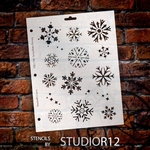 Frenzy Snowflake Stencil by Studior12 Reusable, Christmas, Holiday ...