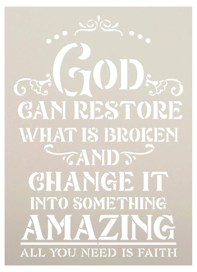 God Can Restore What is Broken Stencil by Studior12 DIY | Etsy