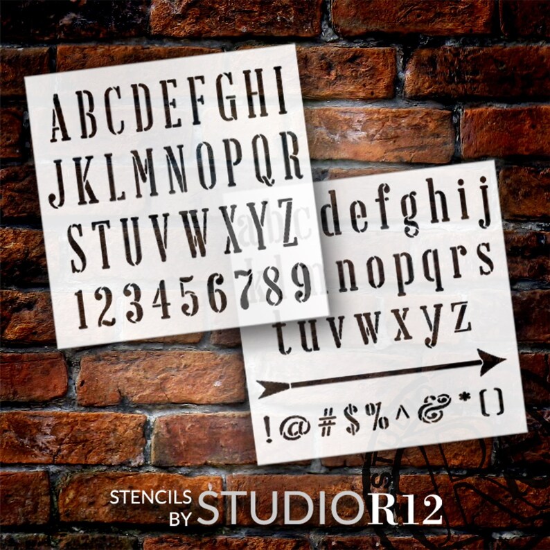 Tall Modern Lettering Stencils by Studior12 Full Alphabet - Etsy