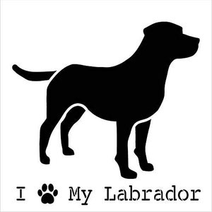 I Heart My Labrador With Paw Print Stencil by Studior12 Reusable Mylar ...