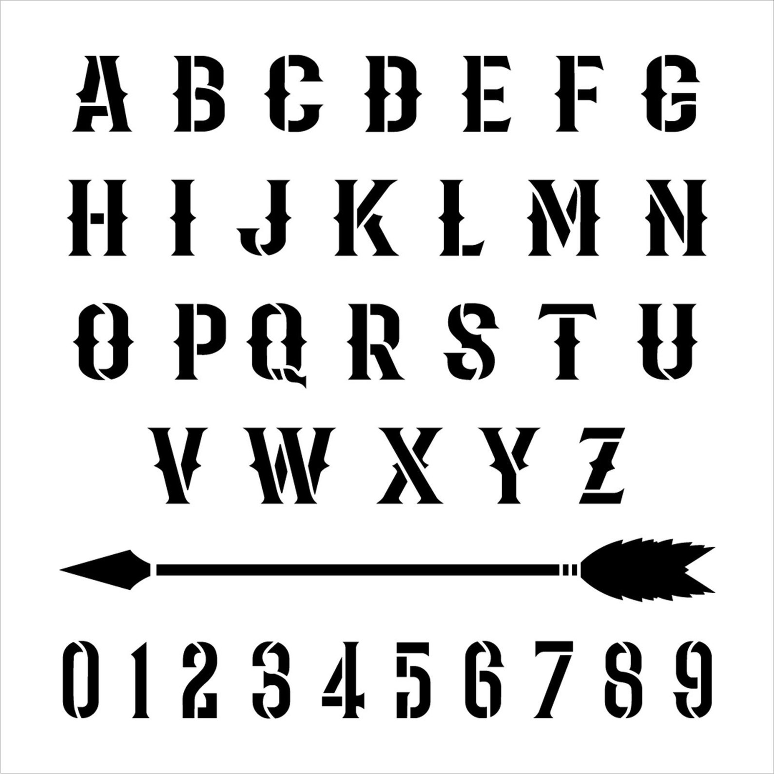 Rough Western Lettering Stencil by Studior12 Reusable Full - Etsy