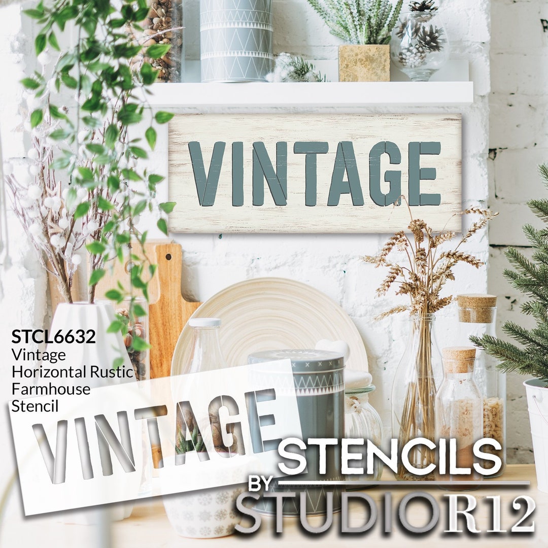 Vintage Print Word Art Stencil by Studior12 Select Size USA Made Craft ...