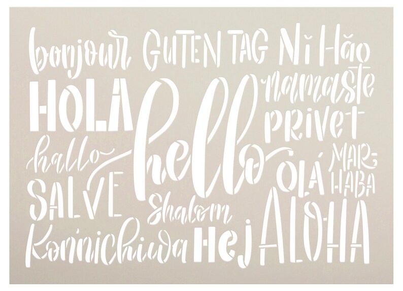 Hello Different Languages Stencil by Studior12 Craft DIY - Etsy