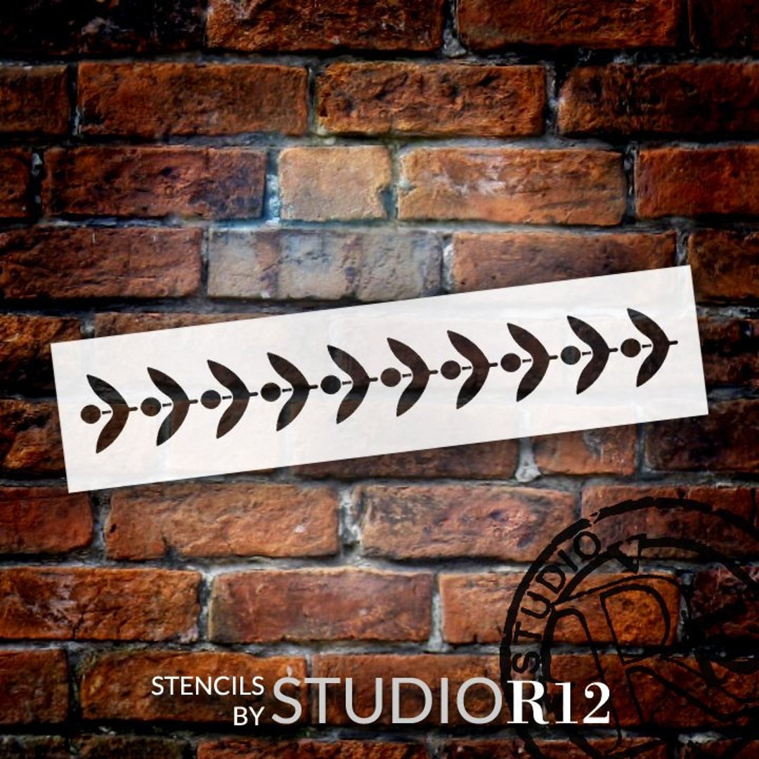 Leaf Border Line Pattern Stencil by Studior12 DIY Minimalist Greek ...
