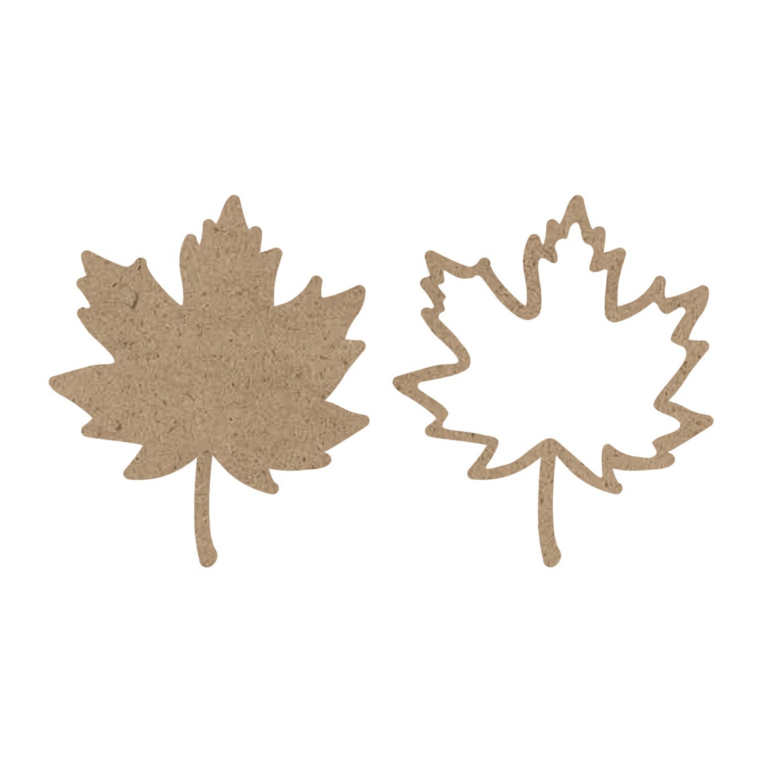 Maple Leaf Shape & Outline Wood Embellishment Set by Studior12 ...
