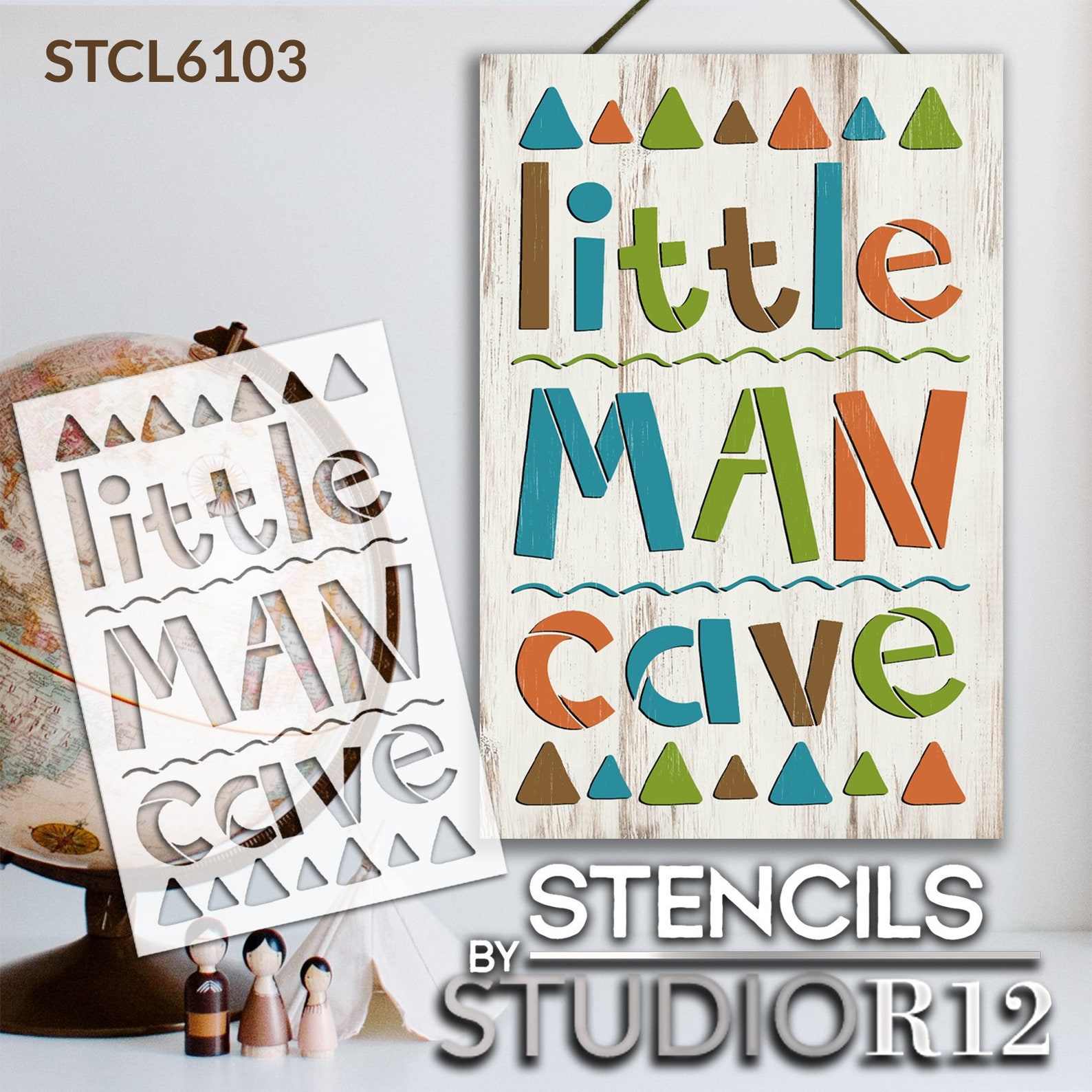 Little Man Cave Stencil by Studior12 Craft DIY Kid's - Etsy