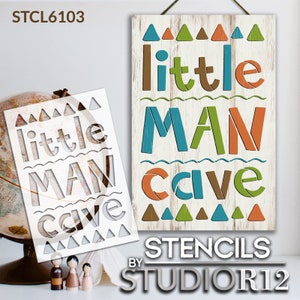 Little Man Cave Stencil by Studior12 Craft DIY Kid's Room Home Decor ...