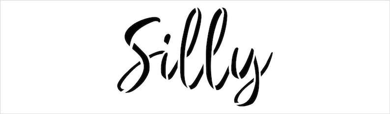 Silly Cursive Script Word Stencil by Studior12 DIY Funny | Etsy