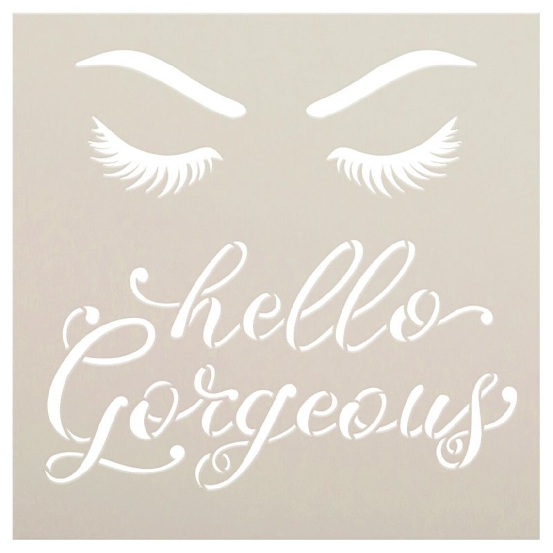 Hello Gorgeous Script Stencil With Eyelashes by Studior12 - Etsy