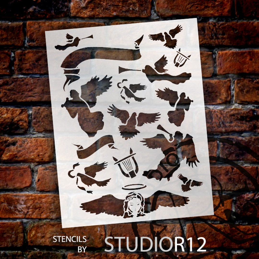 Angels Heard on High Stencil 8.5 X 11 STCL141 by Studior12 - Etsy