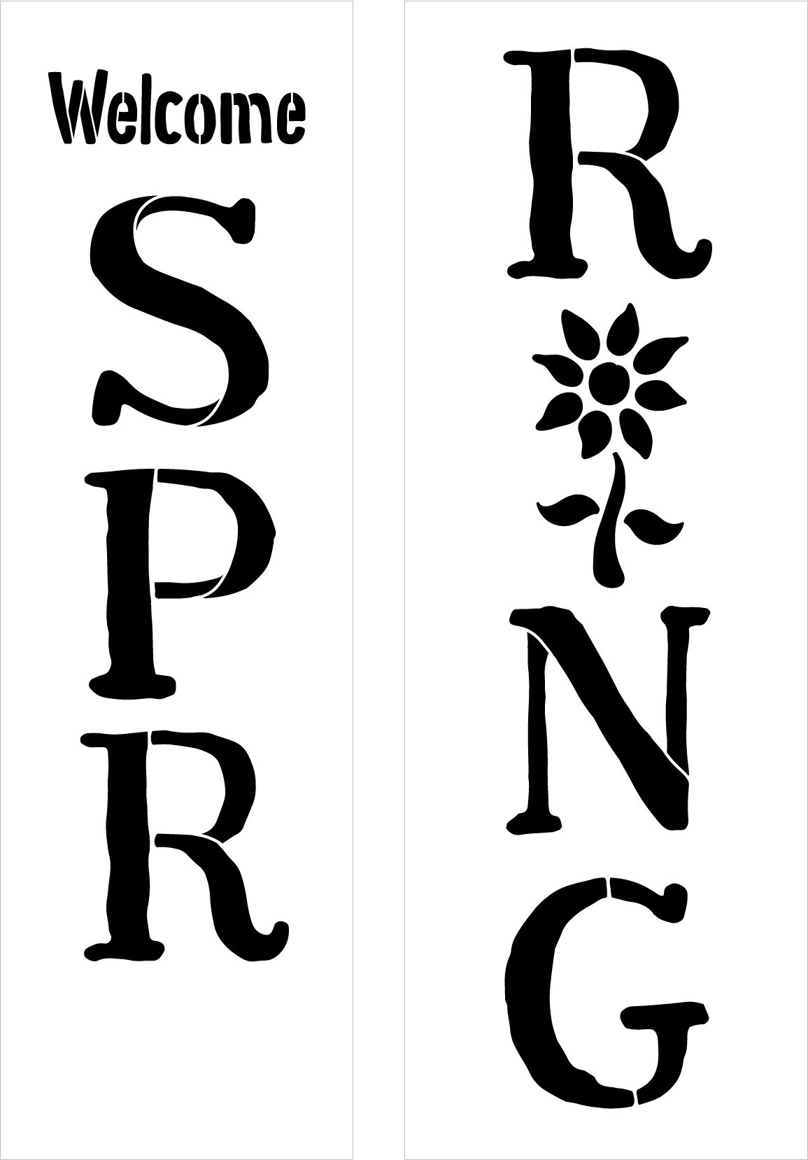 Welcome Spring Stencil With Flower by Studior12 Reusable - Etsy