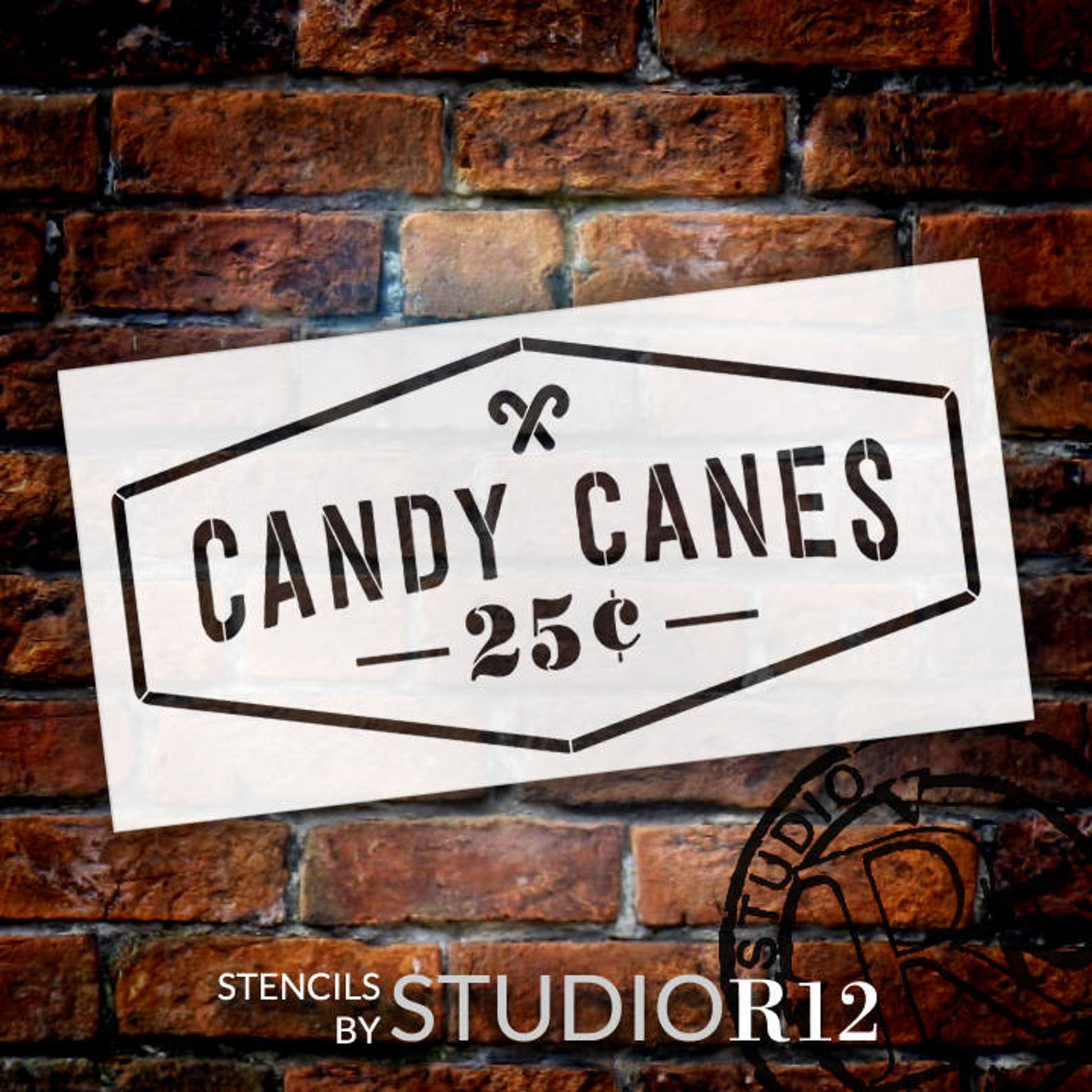 Candy Canes 25 Cents Word Art Stencil Select Size - Etsy