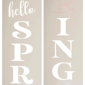 Hello Spring Stencil by Studior12 DIY Outdoor Wood Leaner Home Decor ...
