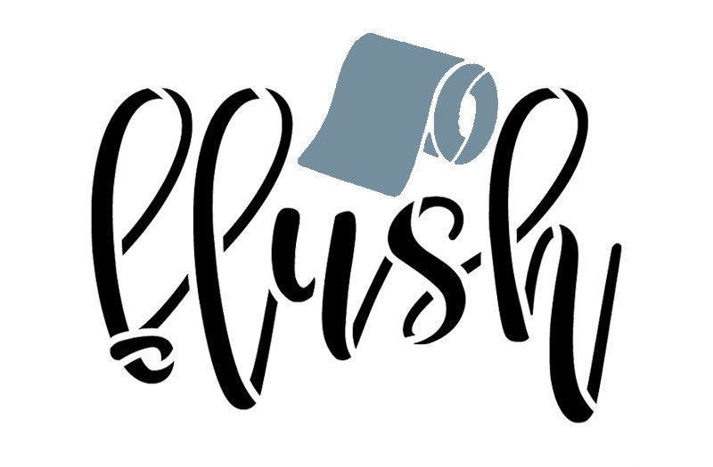 Flush Script Stencil With Toilet Paper by Studior12 DIY - Etsy